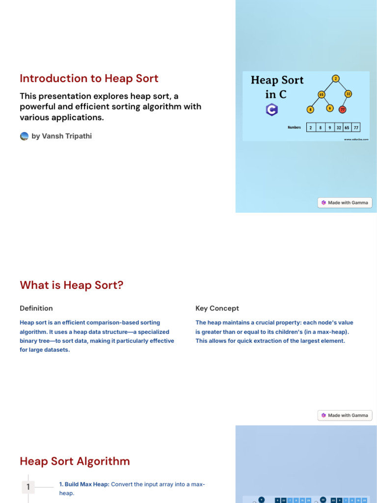Introduction-to-Heap-Sort vivek | PDF | Time Complexity | Algorithms