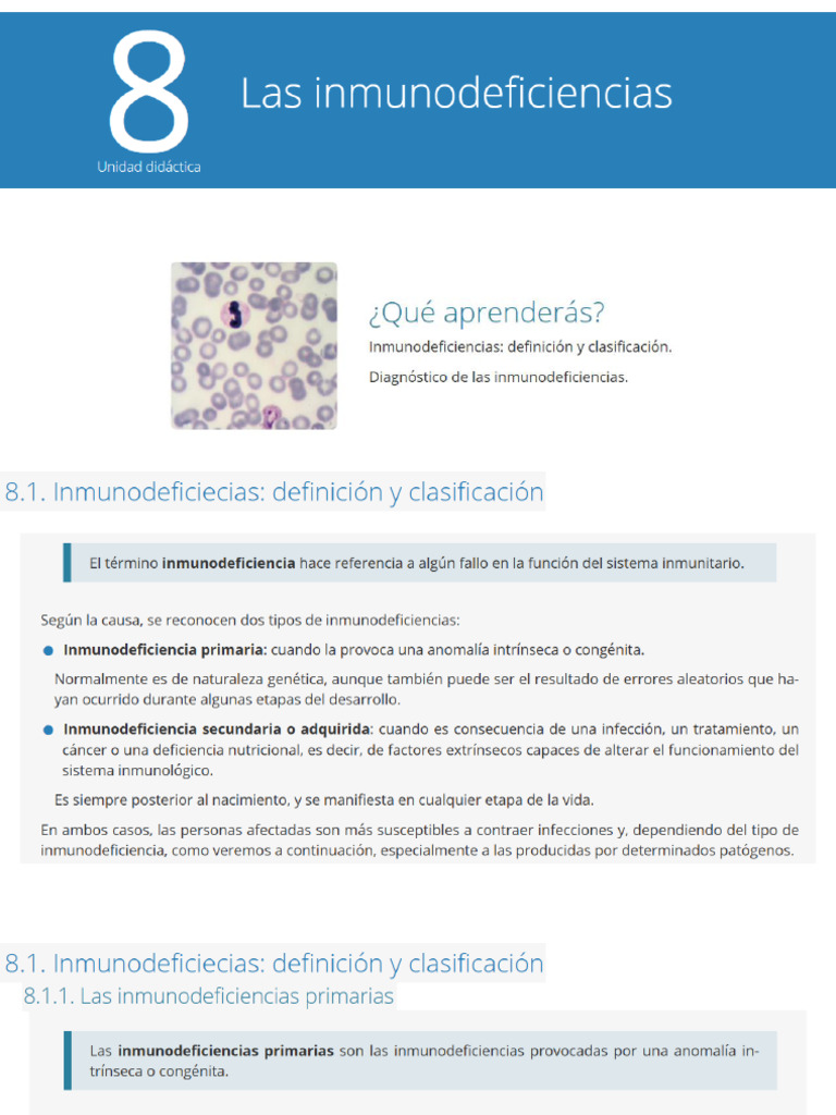 Inmunodeficiencias y su Impacto en Salud | PDF | Sistema inmune | T ...