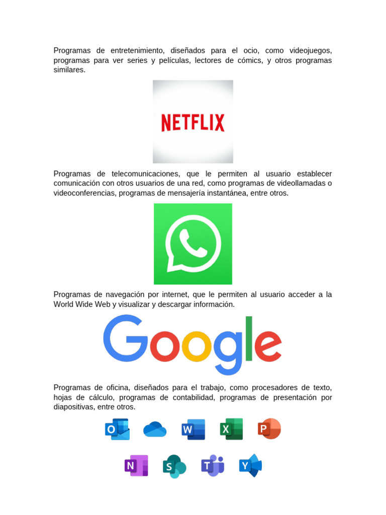 Tipos de Software: Entretenimiento, Comunicación y Más | PDF