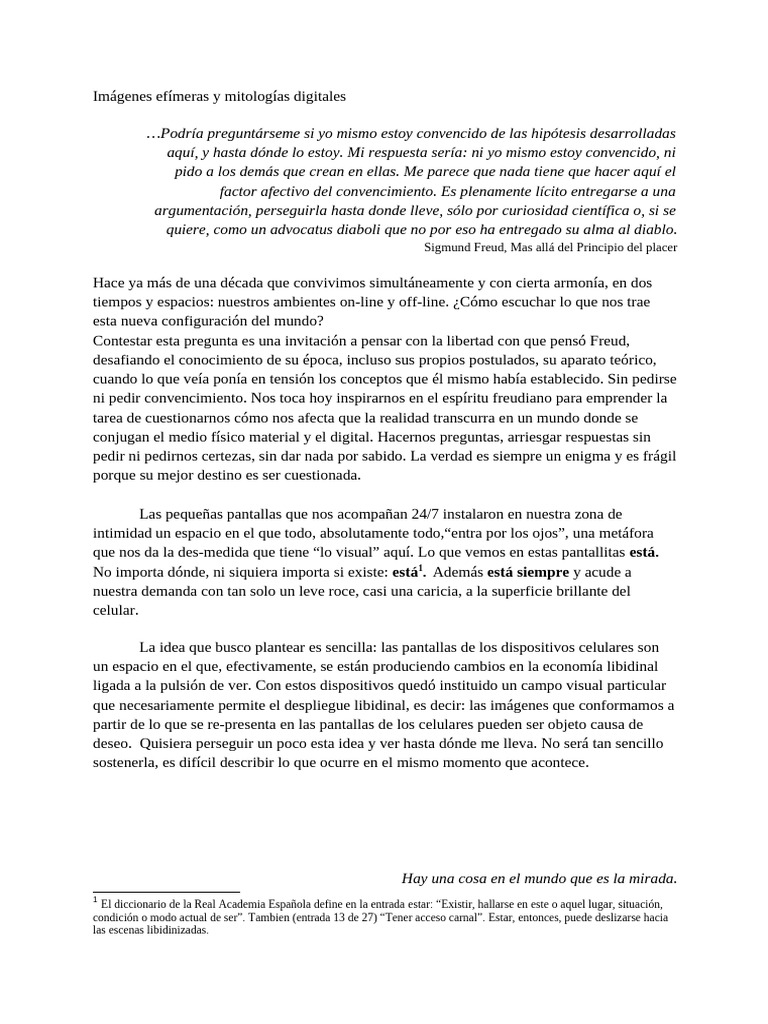 Imagenes Efimeras y Mitologias Digitales | PDF | Percepción | Mente ...