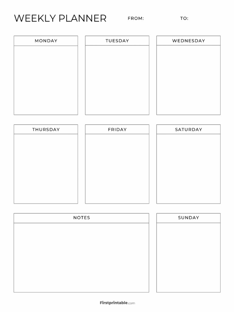 Undated Blank Weekly Planner 29 - Firstprintable - Com | PDF