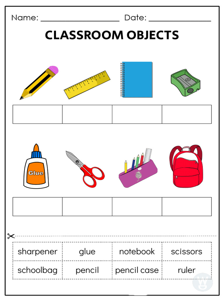 Classroom Objects Cut and Paste Wgnbuw | PDF