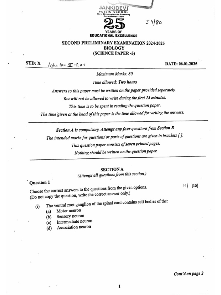 JPS I10 Bio SPE Jan25 | PDF