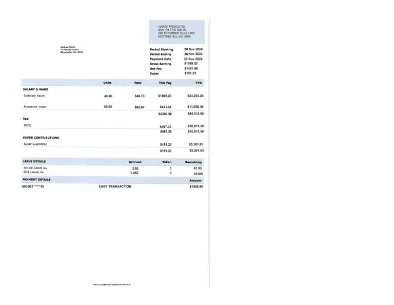 PAYSLIP1 | PDF