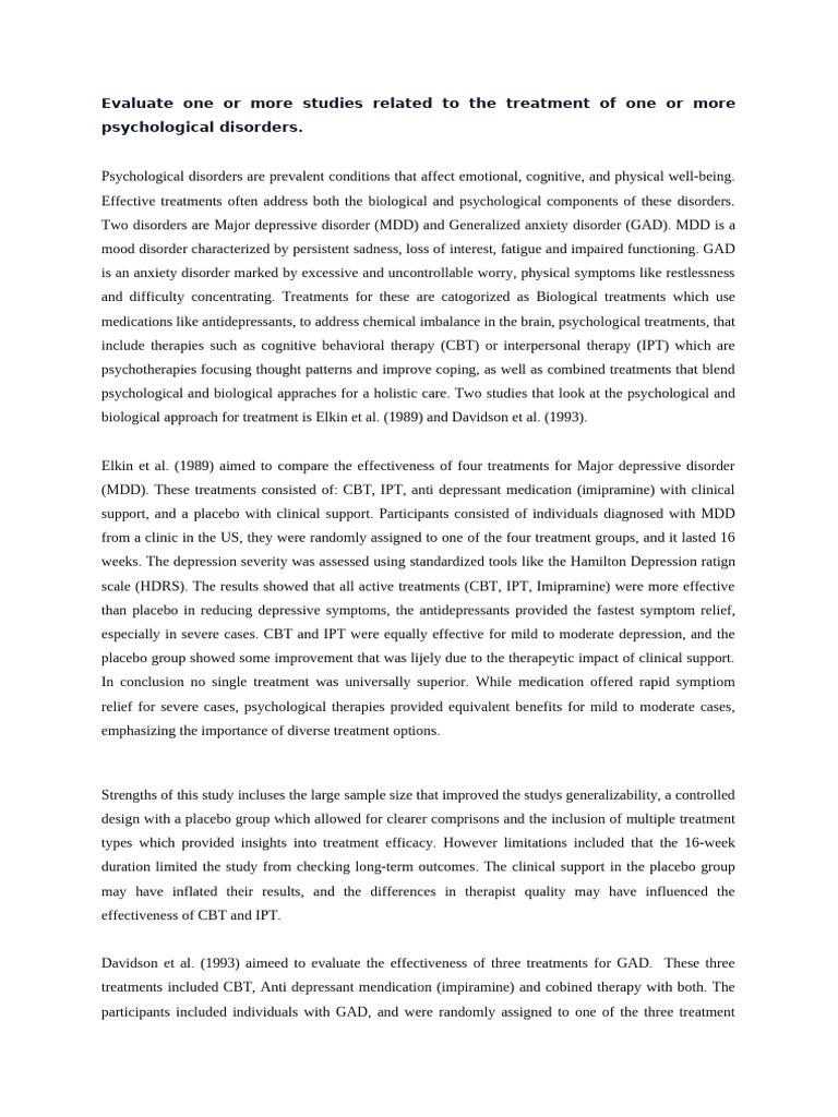 Abnormal - Treatments - Psych - Ib - Erq | PDF | Major Depressive ...