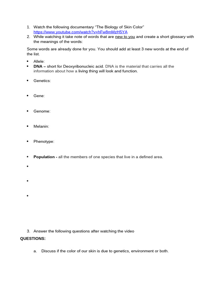Skin Color: Genetics and Environment Explained | PDF