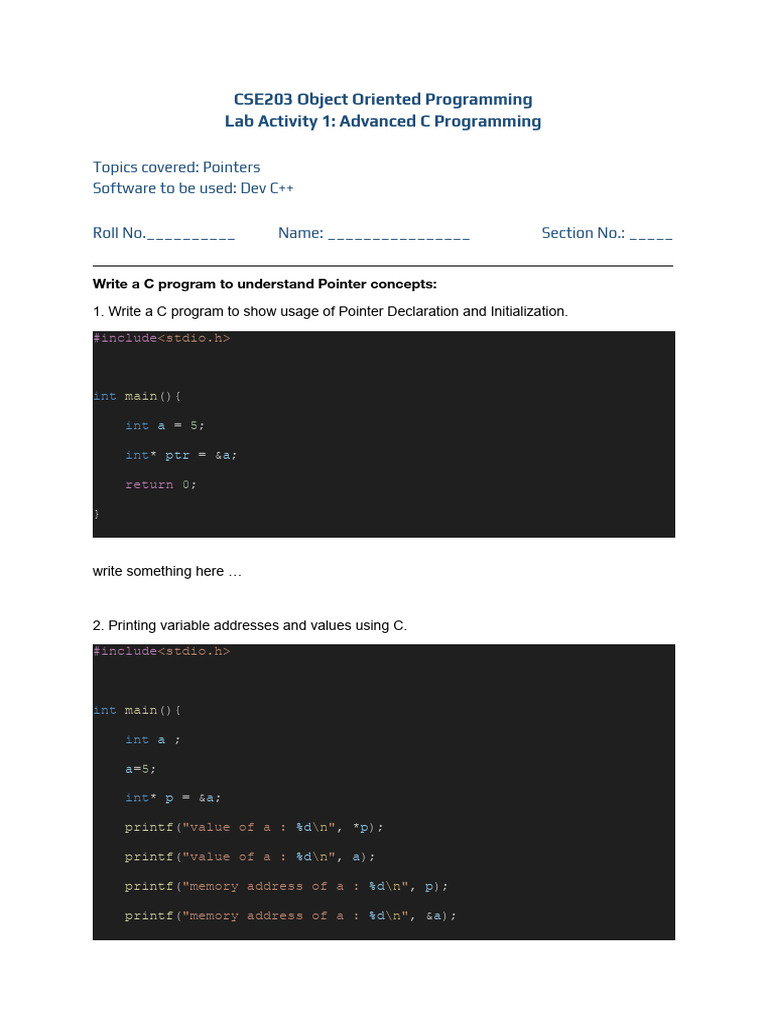 0032 - Lab Activity 1 | PDF | Pointer (Computer Programming) | Computer Engineering