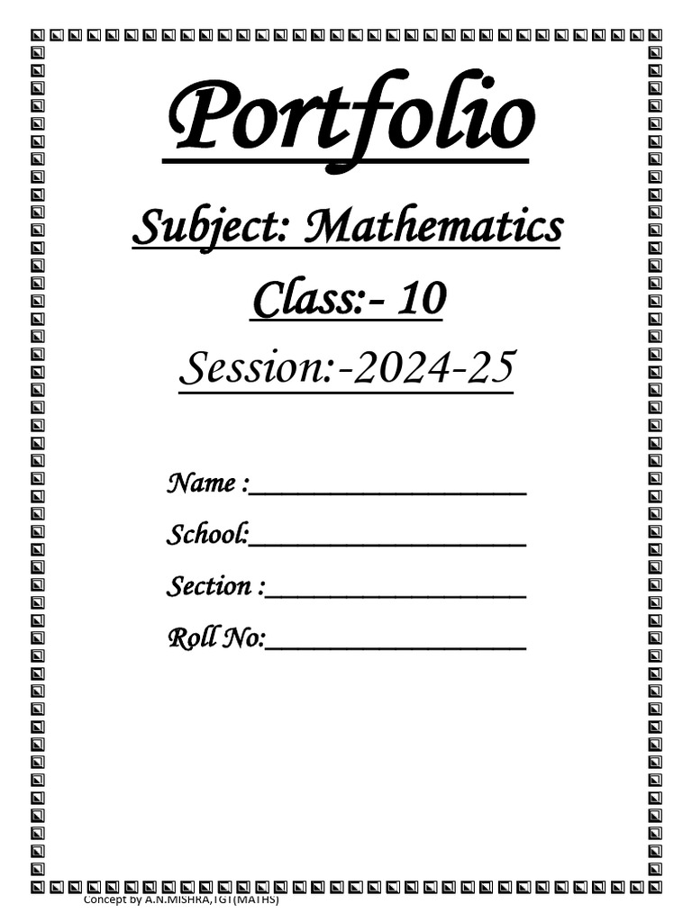 Class 10 Mathematics Portfolio Guide | PDF | Triangle | Mathematics