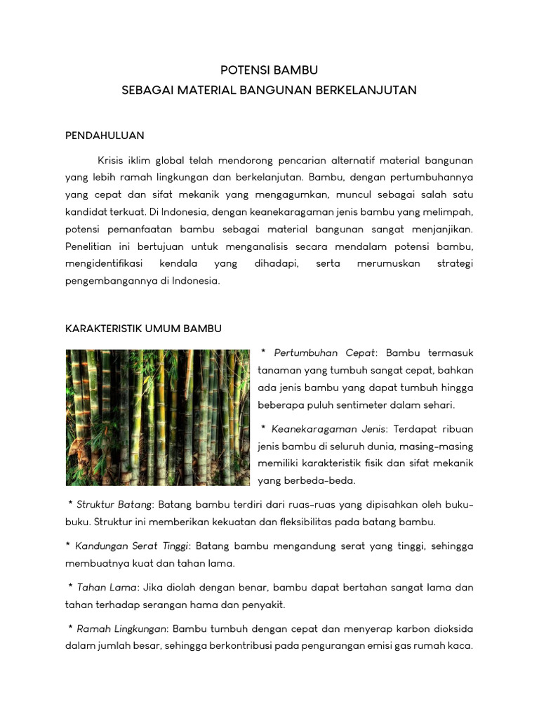 Potensi Bambu sebagai Material Bangunan | PDF