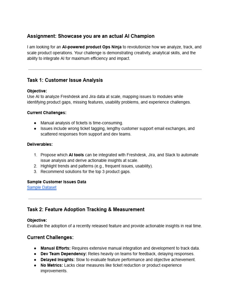 Product Ops - Intern Assignment | PDF | Artificial Intelligence | Intelligence (AI) & Semantics