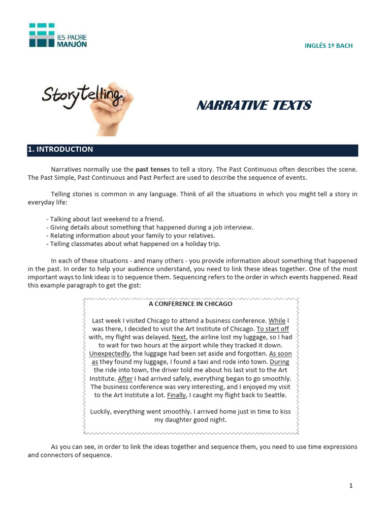 Unit 1 Theory Narrative Texts in English | PDF | Clause | Grammar