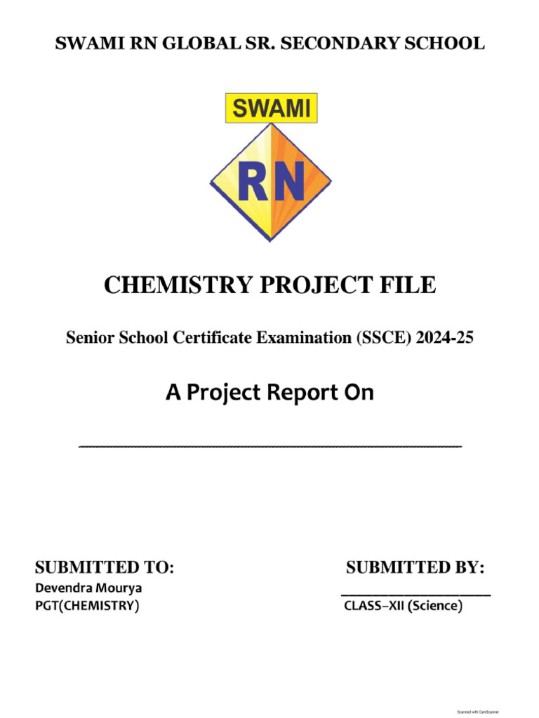 Chemistry Project 3 Initial Pages | PDF
