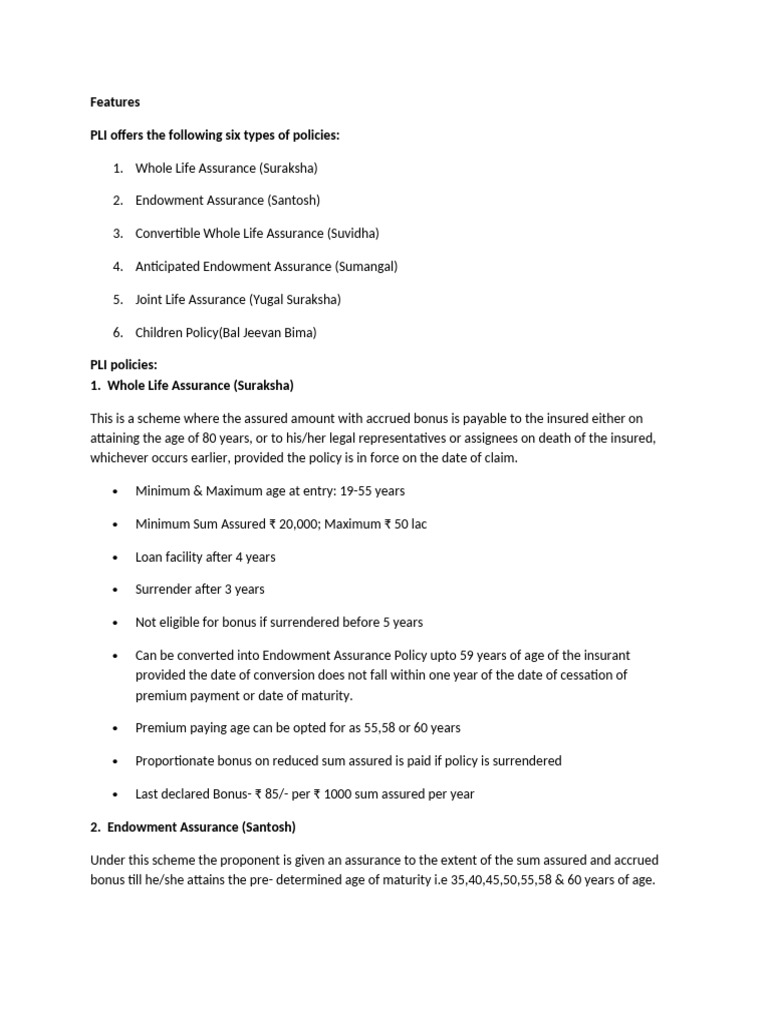 Postal Life Insurance Policy Overview | PDF | Life Insurance | Insurance