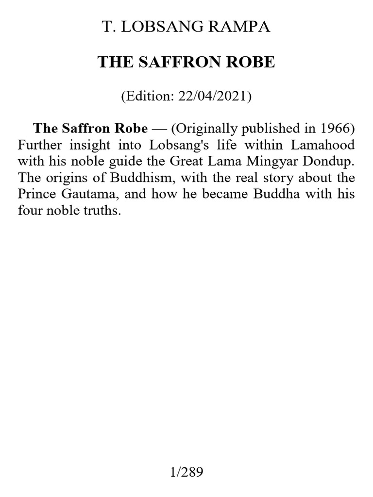 The Saffron Robe: Lobsang Rampa's Buddhist Journey | PDF | Monastery | Odor