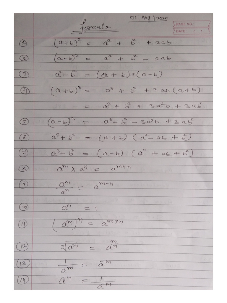 Important Formulas | PDF