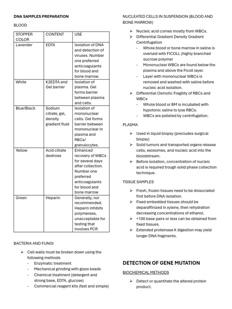 DNA-SAMPLES-PREPARATION | PDF | Lysis | Polymers