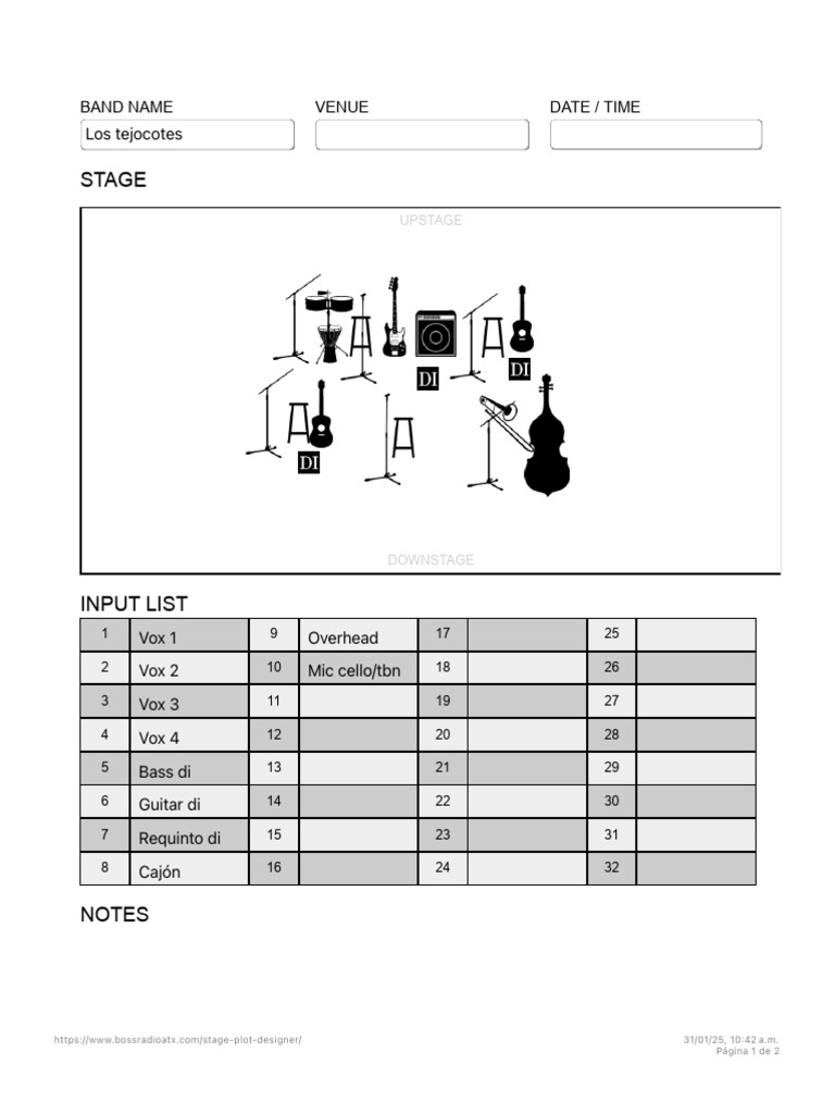 Tejoconcierto Stageplot | PDF