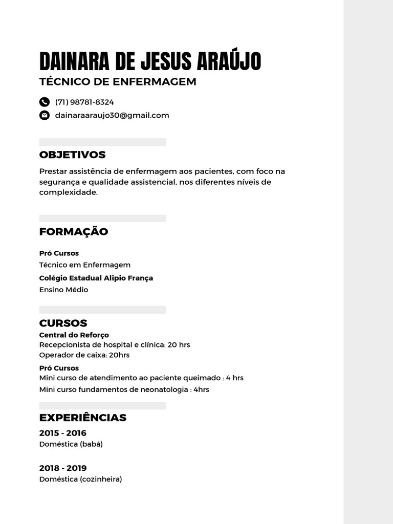 Currículo Dainara | PDF