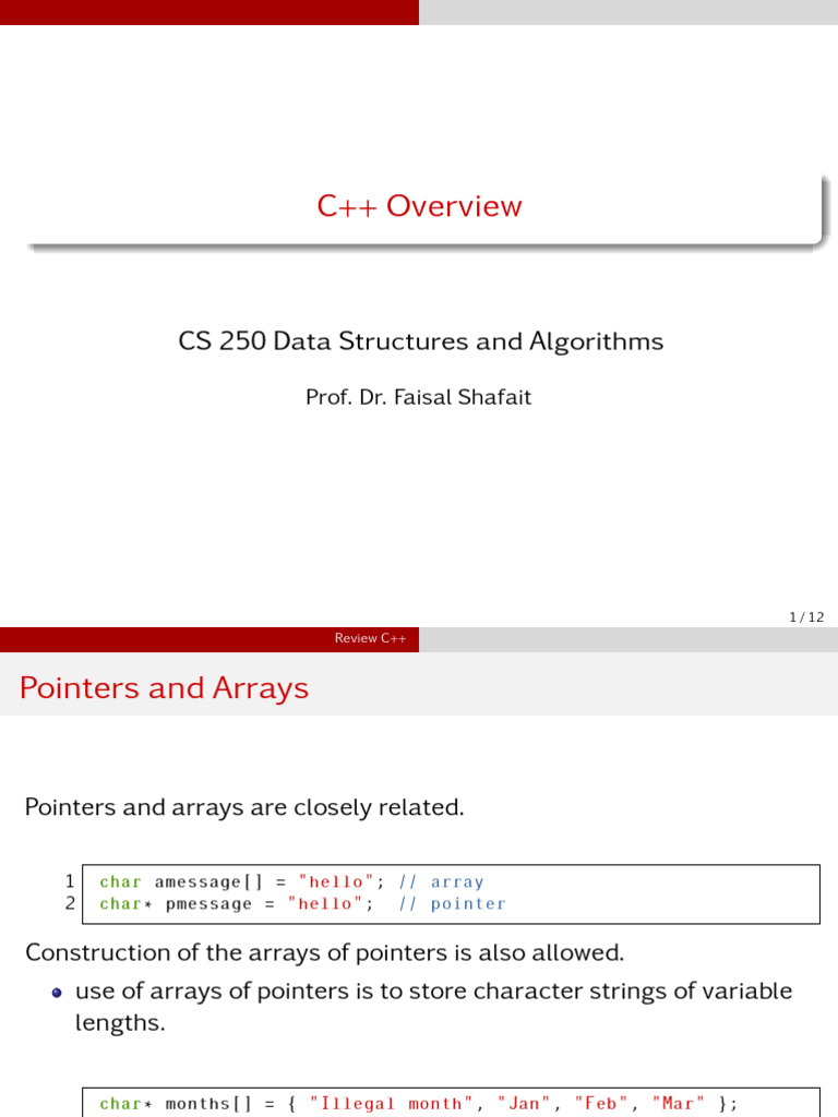 C++ Pointers and Dynamic Memory Guide | PDF | Pointer (Computer ...