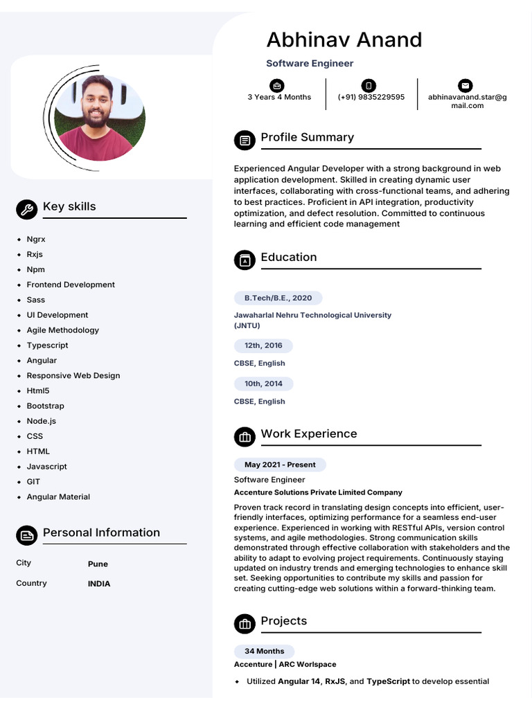 Abhinav Anand Angular Resume | PDF | Web Design | Computing