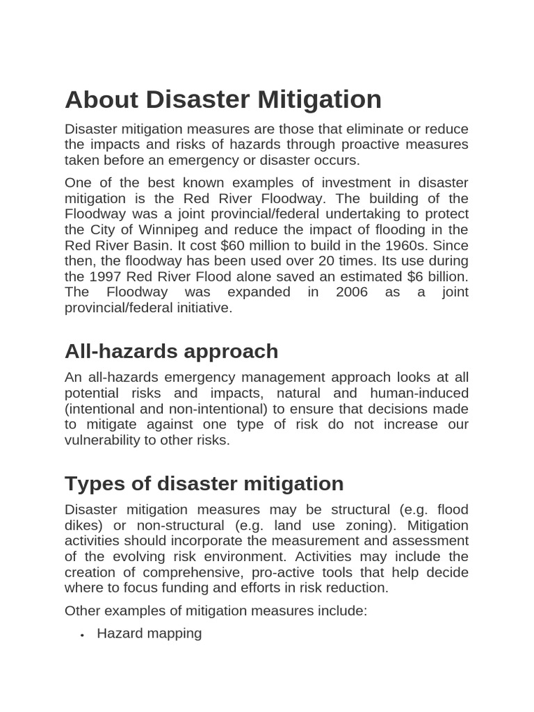 Effective Disaster Mitigation Strategies | PDF