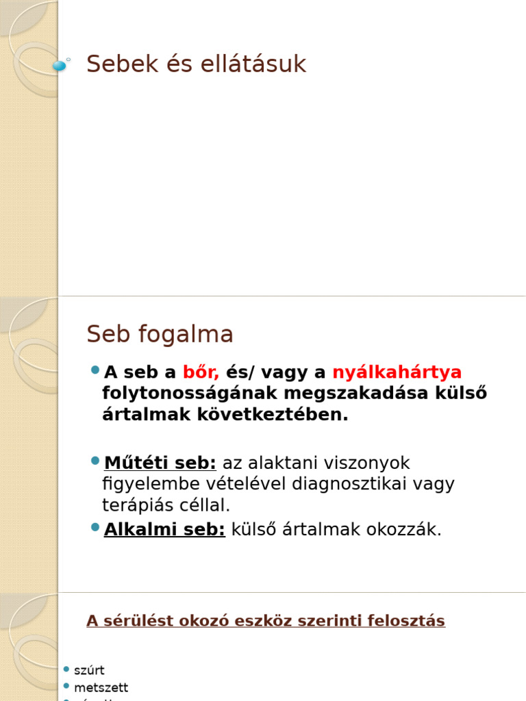 3.sebek És Ellátásuk | PDF