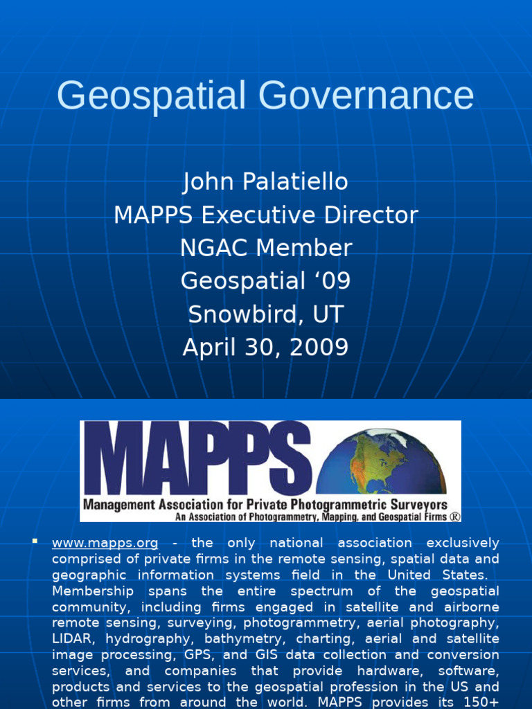 Geospatial Governance Palatiello | PDF | Geographic Data And ...