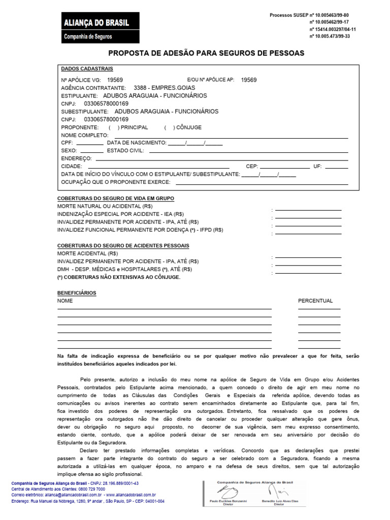 Formulario - Seguro de Vida (4) | PDF | Seguro