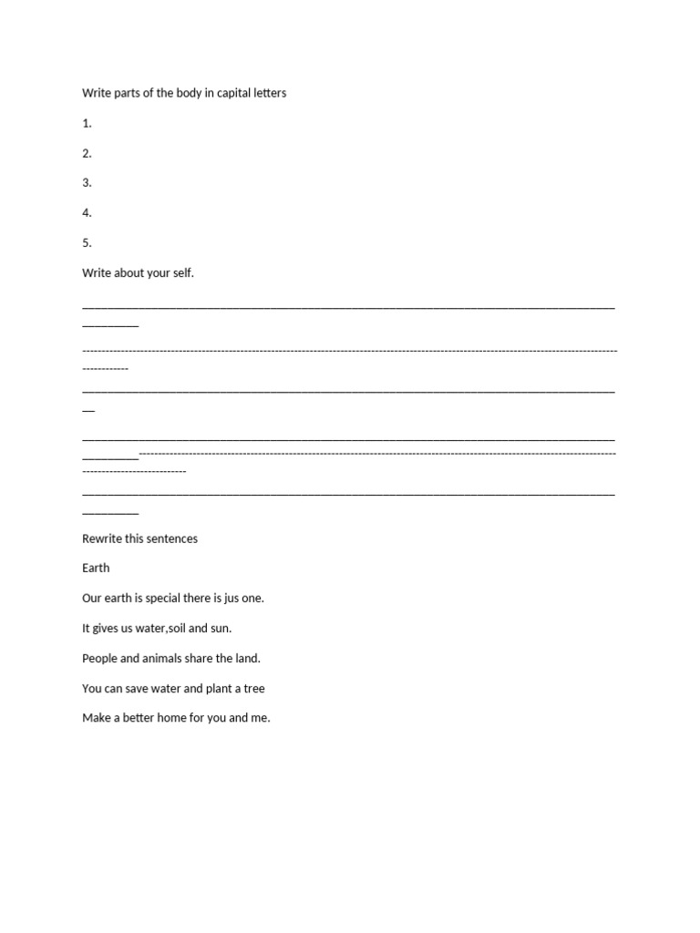 Write Parts of | PDF