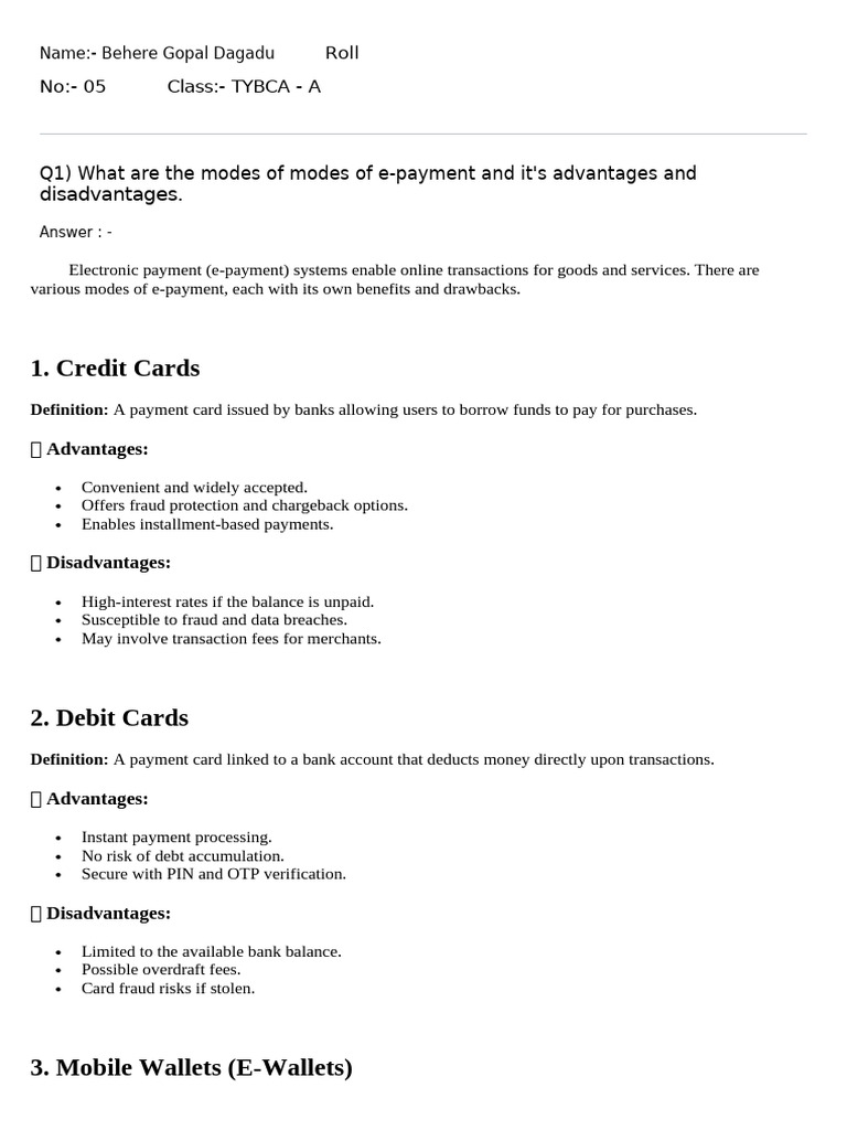 Gopal Behere Assignment | PDF | Credit Card | Payments