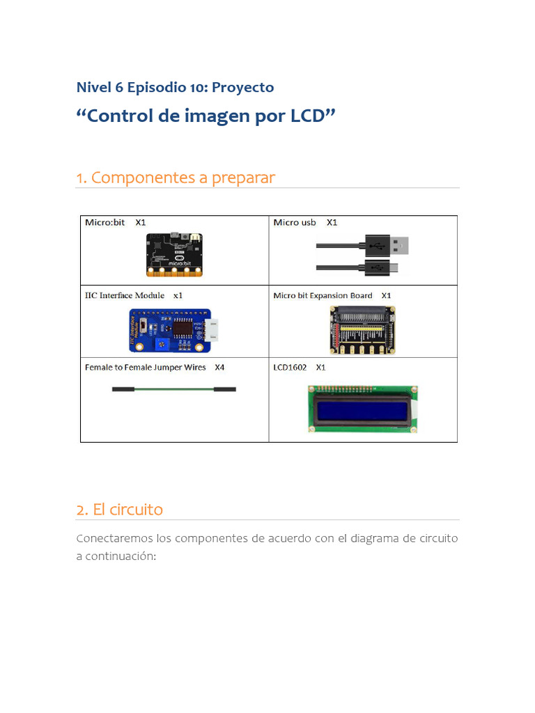 Control de Imagen con LCD y MakeCode | PDF