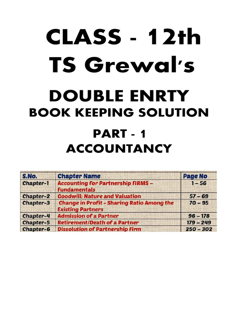 Class 12 Accountancy Solutions | PDF