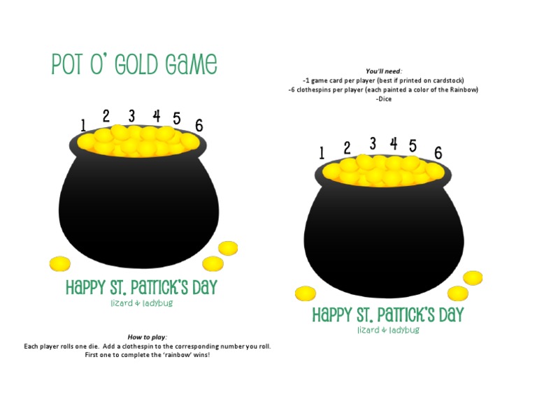 Pot O' Gold Game Instructions | PDF