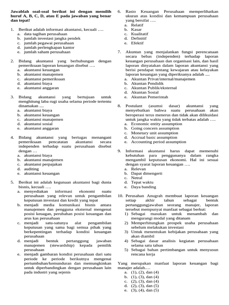 Soal Eko KLS 12 Acc | PDF