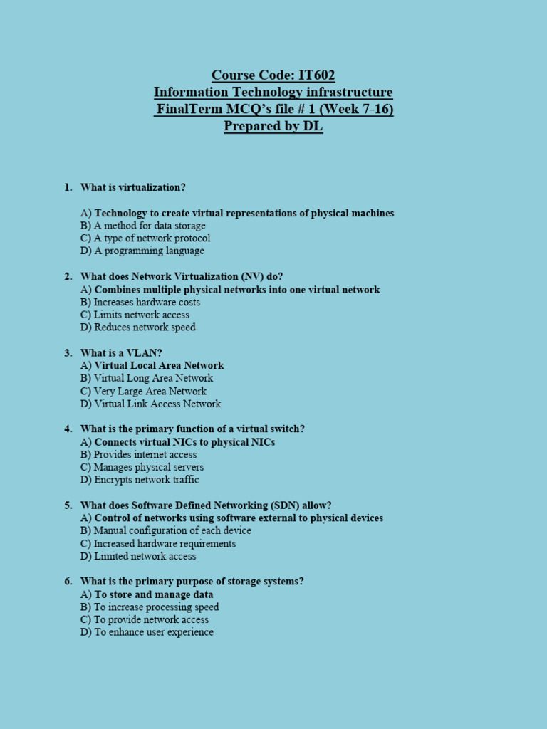 IT602 Final Term MCQs Overview | PDF | Microsoft Windows | Computer Network