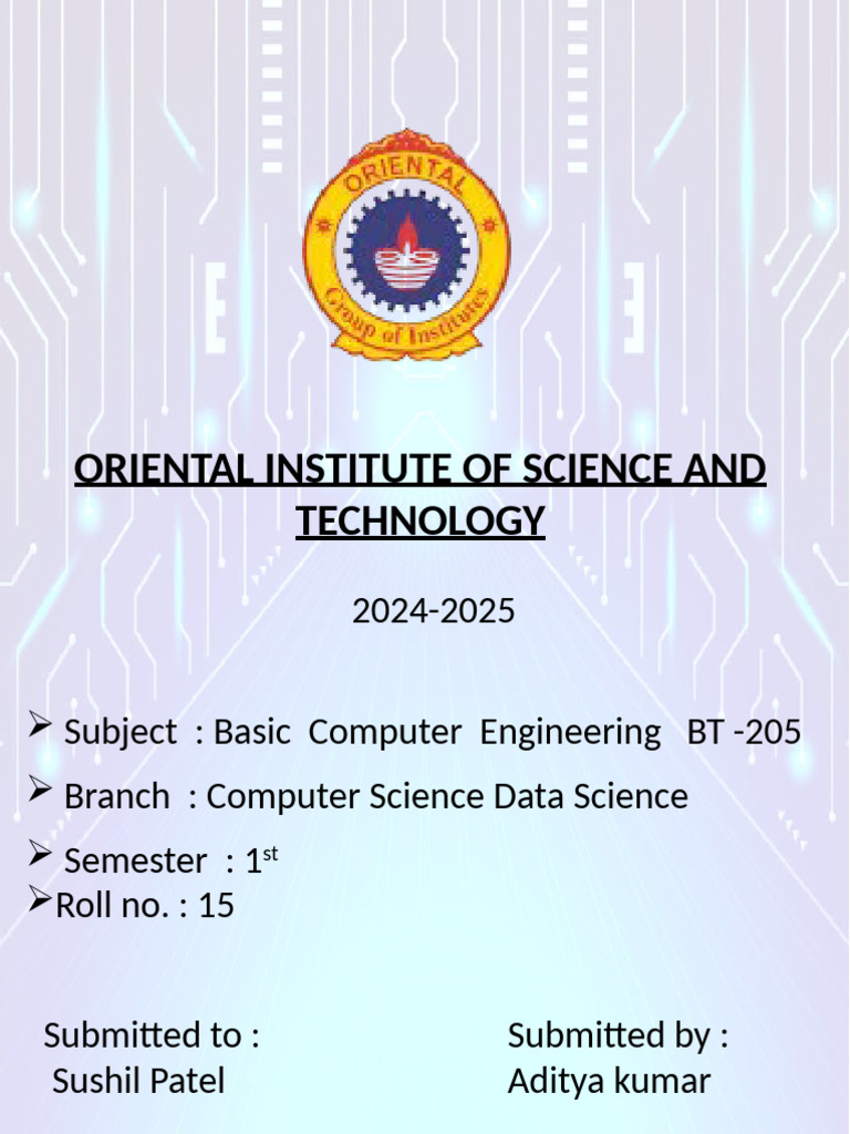 Basic Computer Engineering Syllabus 2024 | PDF