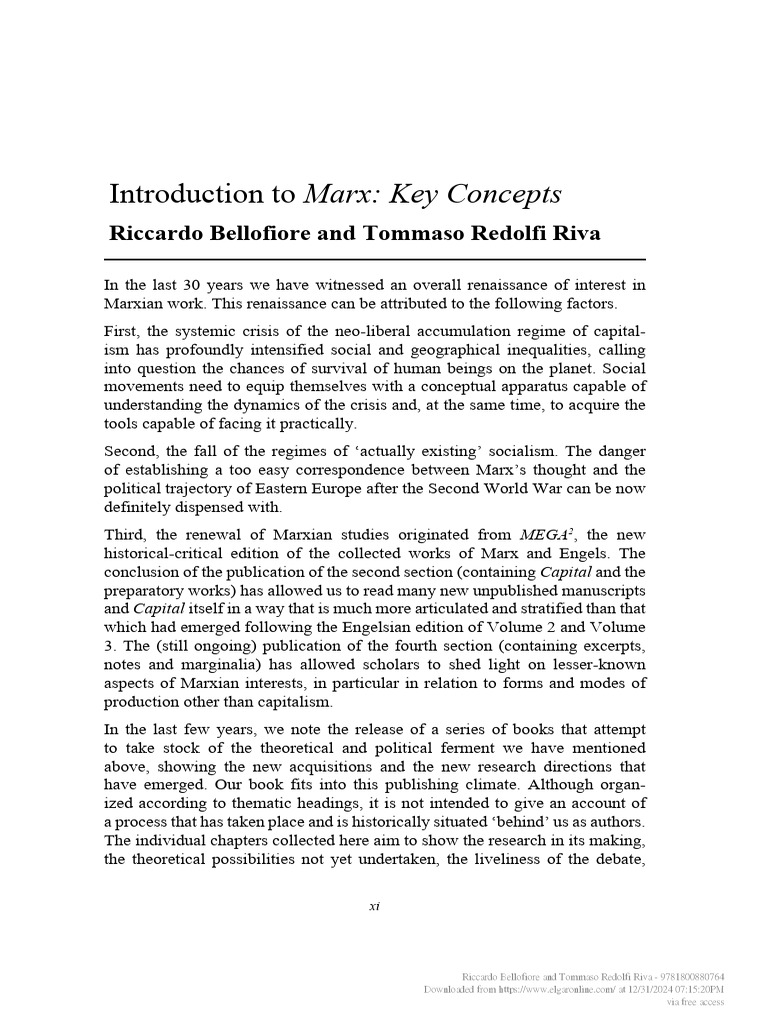 Introduction Introduction To Marx Key Concepts | PDF | Karl Marx ...