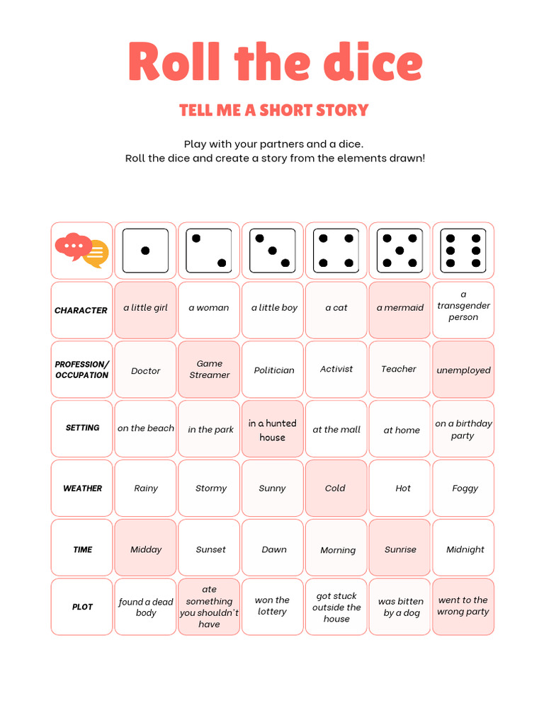Roll The Dice - Worksheet | PDF