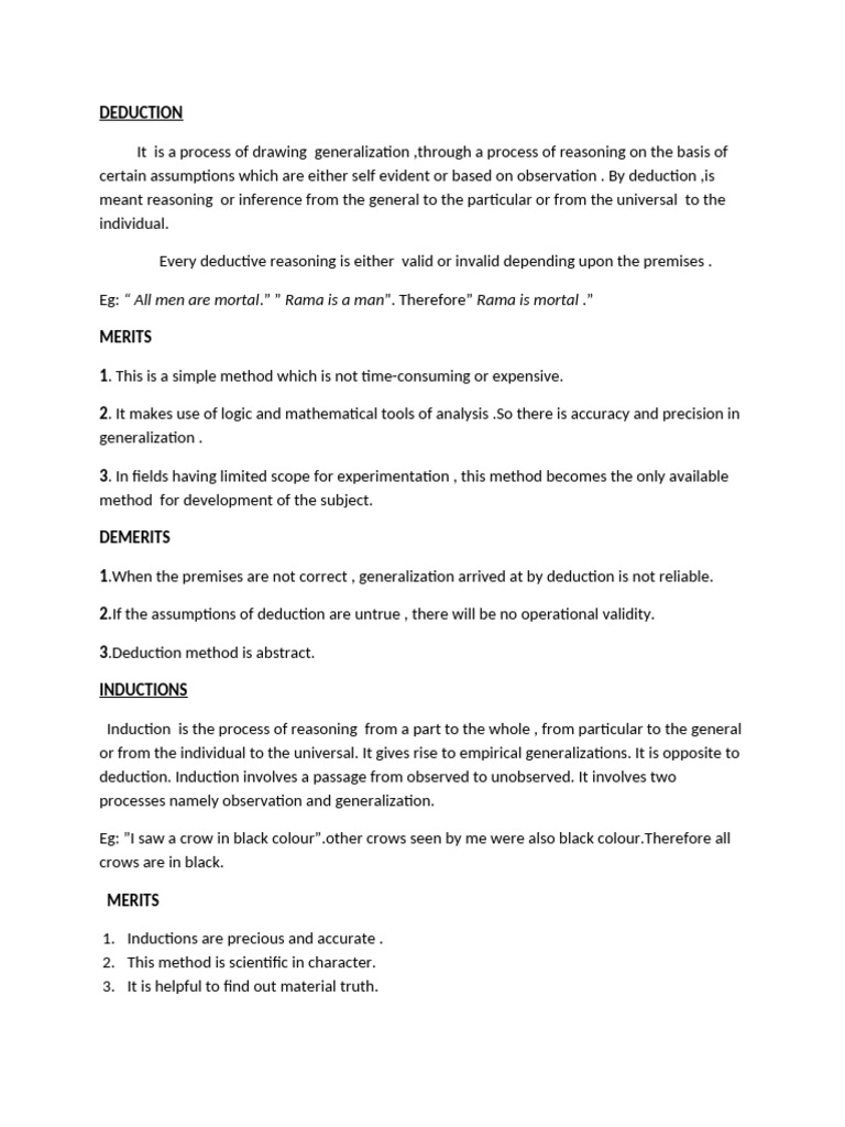 DEDUCTION | PDF | Deductive Reasoning | Inductive Reasoning