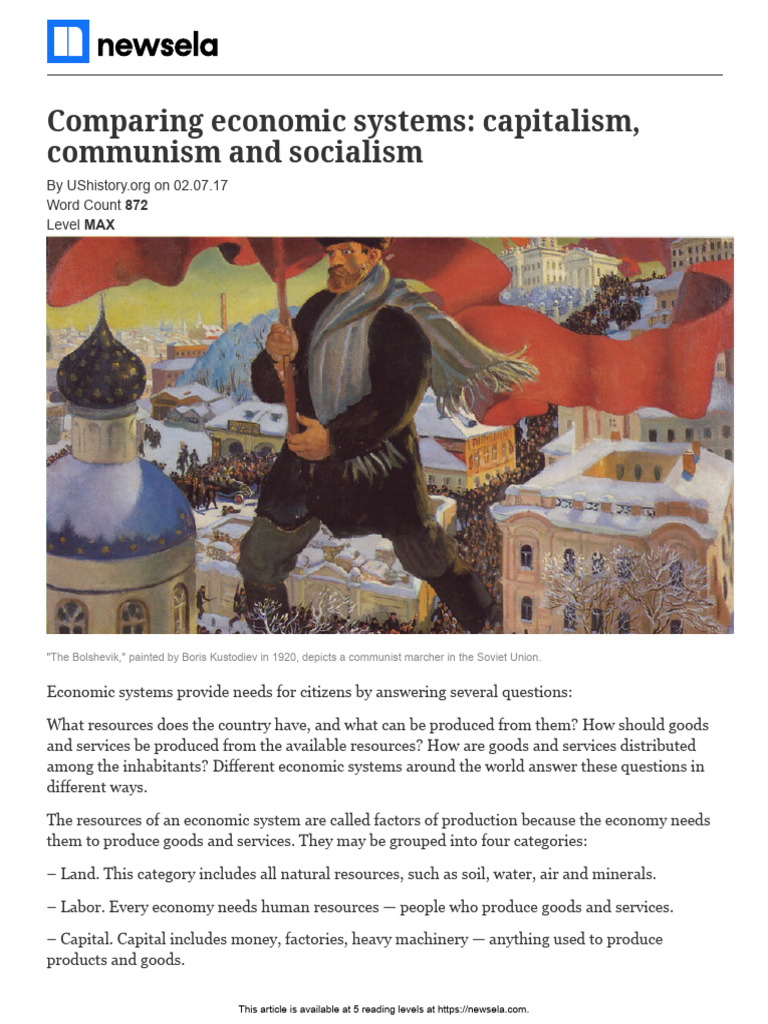 Comparing Economic Systems | PDF | Capitalism | Socialism