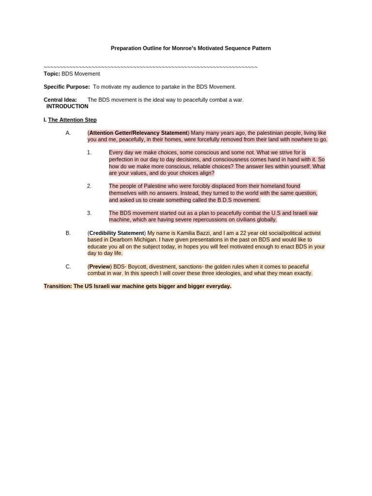 Preparation Outline For Monroe | PDF | Boycott, Divestment And Sanctions