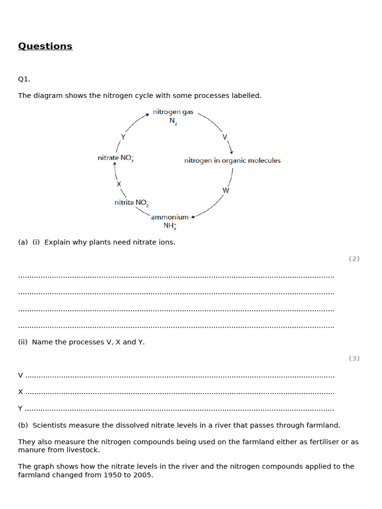 Ecology Practice Questions | PDF | Stoma | Food Web