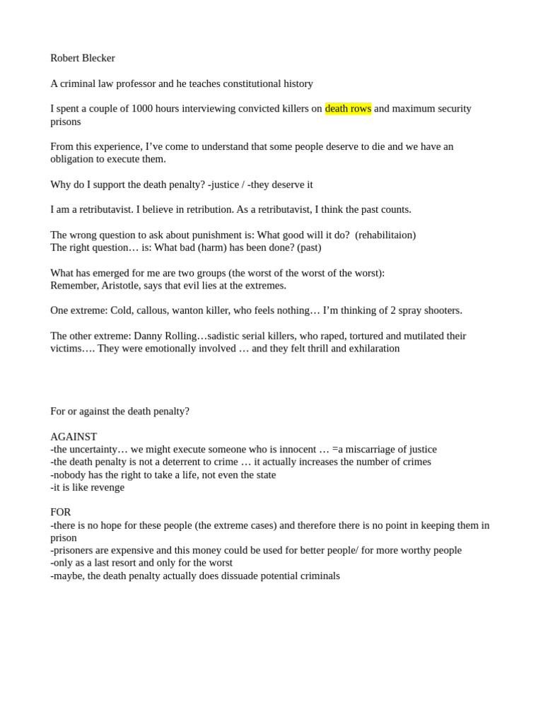 2024-Death Penalty Debate 1 | PDF