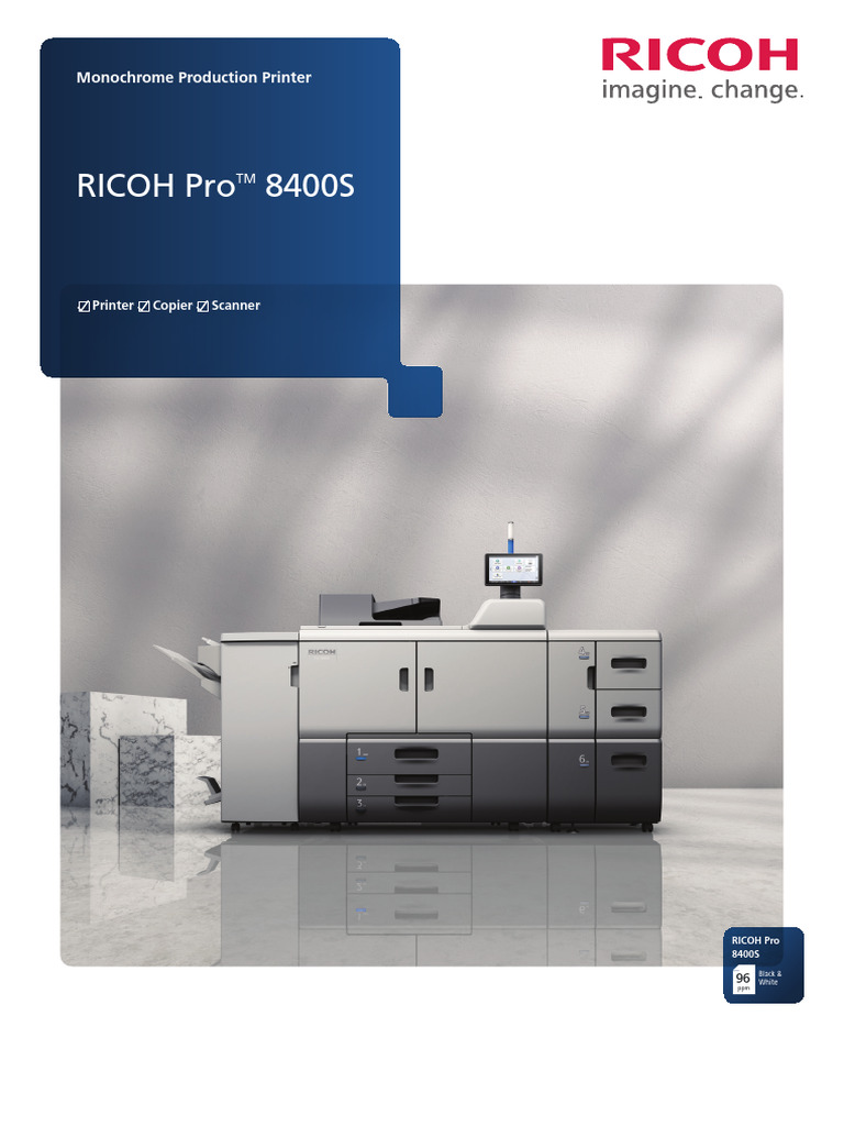 RICOH Pro 8400S Brochure v10 | PDF | Printer (Computing) | Paper