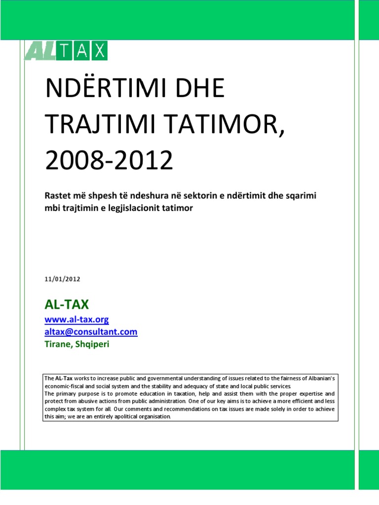 Ndertimi Dhe Tatimet e Taksat - ALTax - Al | PDF