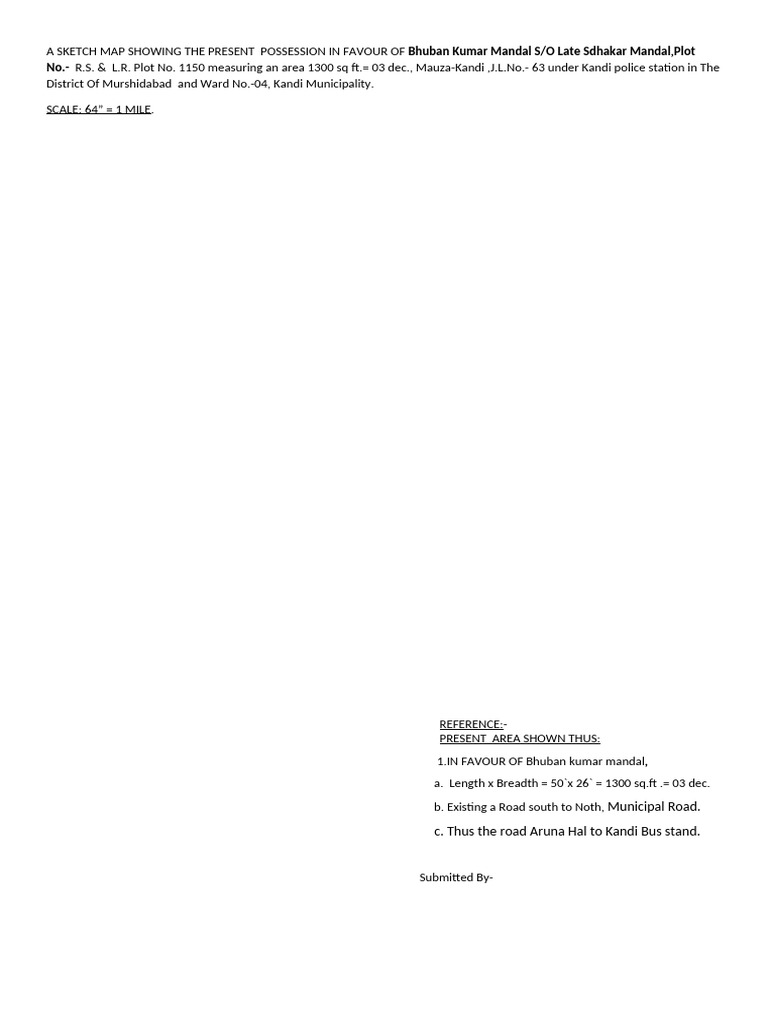 Sketch Map of Bhuban Kumar Mandal's Plot | PDF
