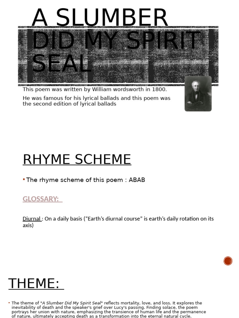 A Slumber Did My Spirit Seal | PDF | Poetry