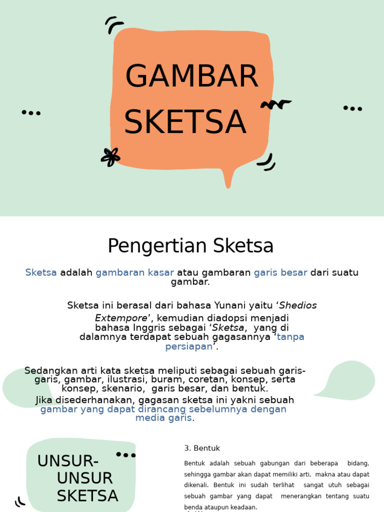 Pengertian dan Unsur Sketsa | PDF