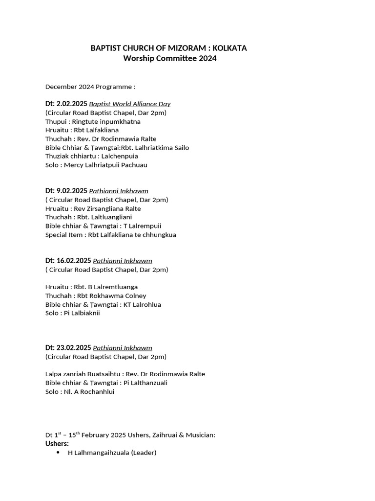 February Programm | PDF