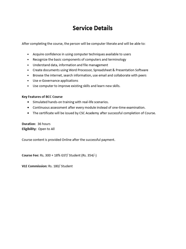 BCC-registration Process | PDF